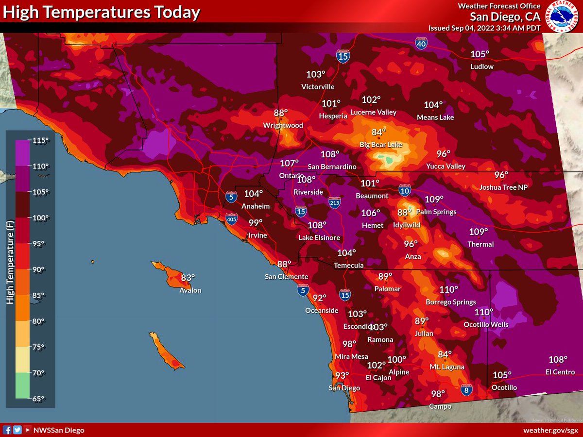 Rancho Cucamonga On Twitter Rt Nwssandiego ⚠ Excessive Heat Warning