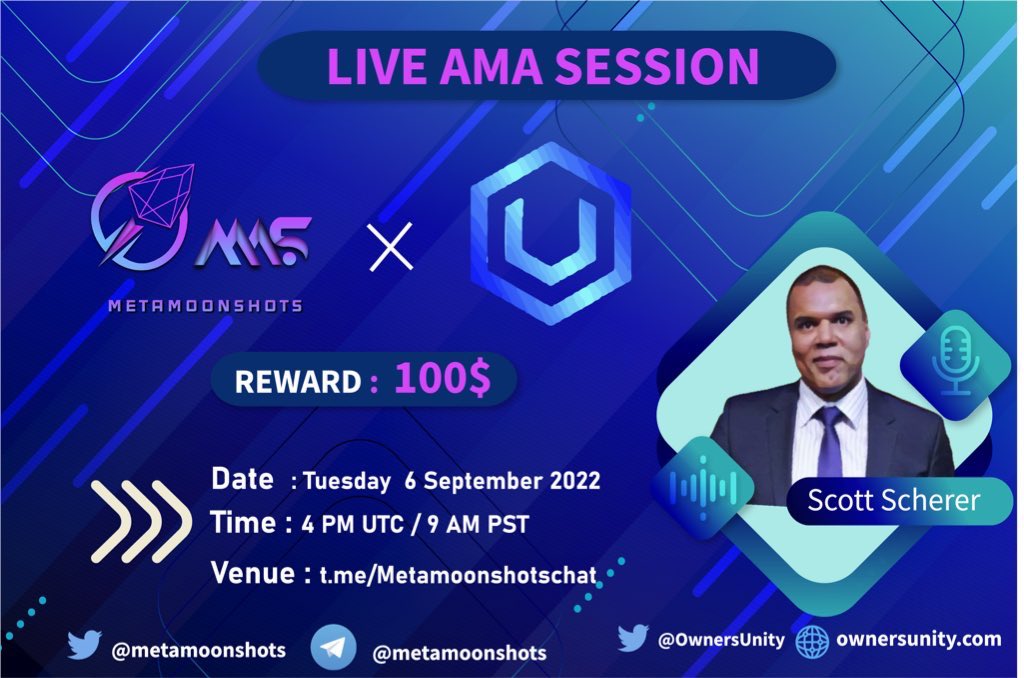 Metamoonshots🚀 on Twitter: "𝗝𝗼𝗶𝗻 𝘁𝗵𝗲 #𝗺𝗲𝘁𝗮𝗺𝗼𝗼𝗻𝘀𝗵𝗼𝘁𝘀 #𝗔𝗠𝗔 𝘄𝗶𝘁𝗵 @OwnersUnity ! ⏰ Date: 4 PM on ...
