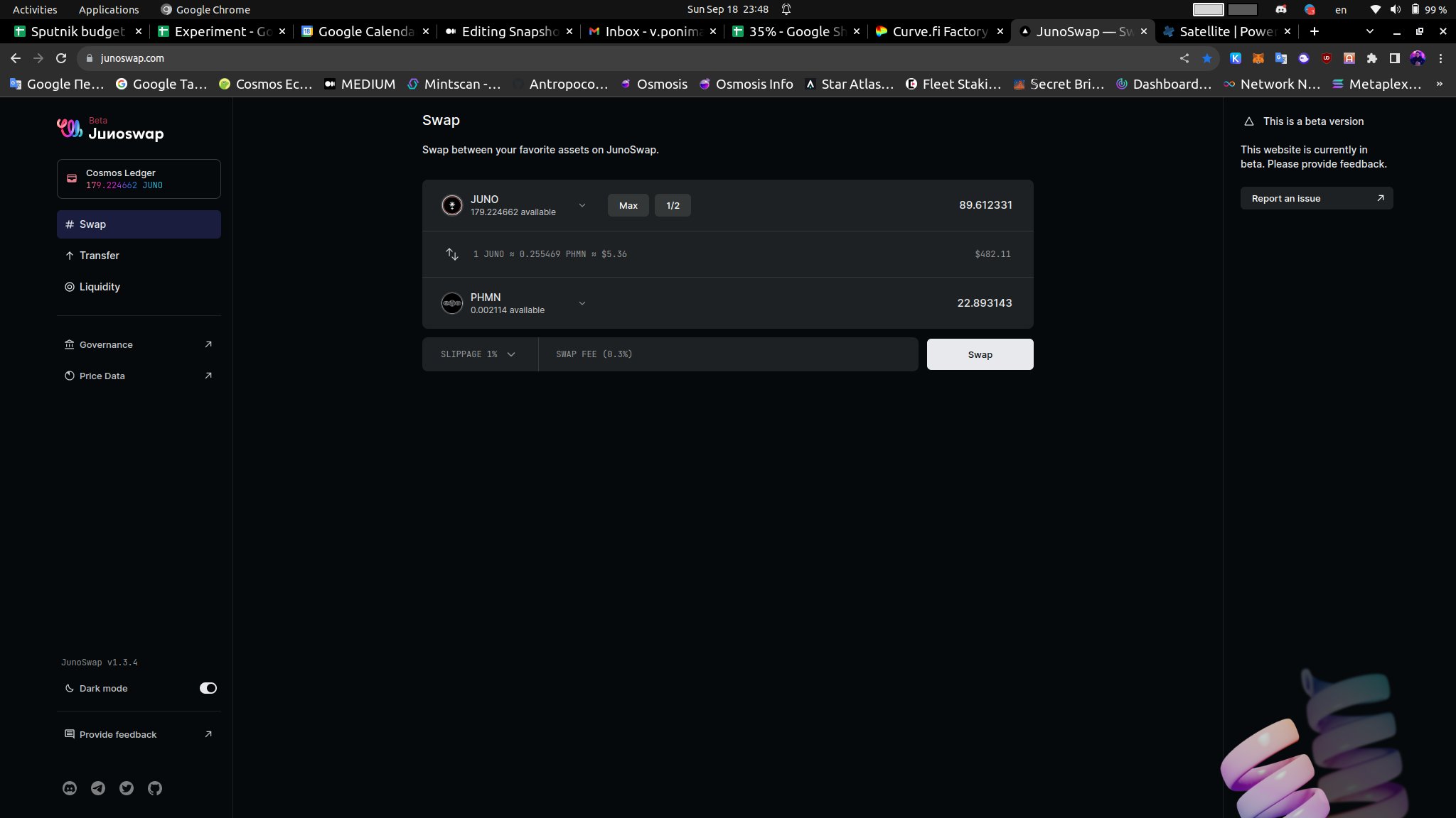 POSTHUMAN ∞ DVS on Twitter: "20% of income is added to JUNO-PHMN LP https://t.co/7r7aX6Khe8 ...