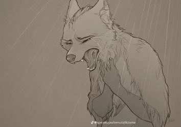 Sad Wolf Crying Drawing