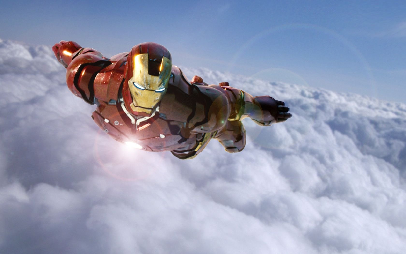 Cartoon Iron Man Flying