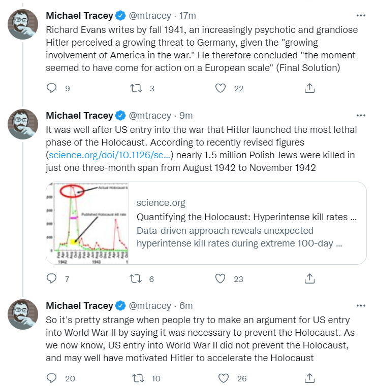 Quintessential Michael Tracey. He starts out by making the defensible ...