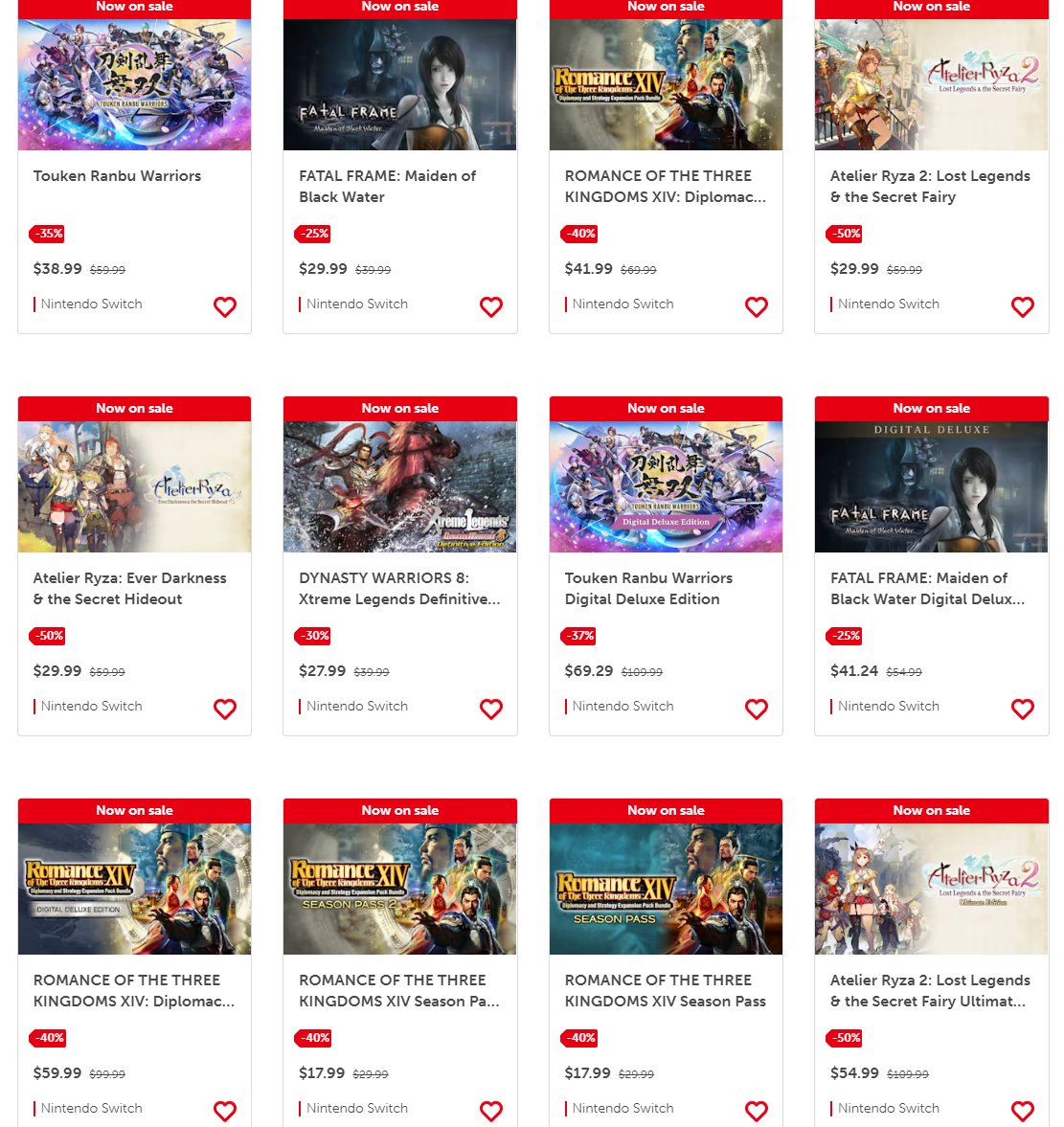 Wario64 on Twitter: "Koei Tecmo sale on US eShop https://bit.ly/3UgRSvp"