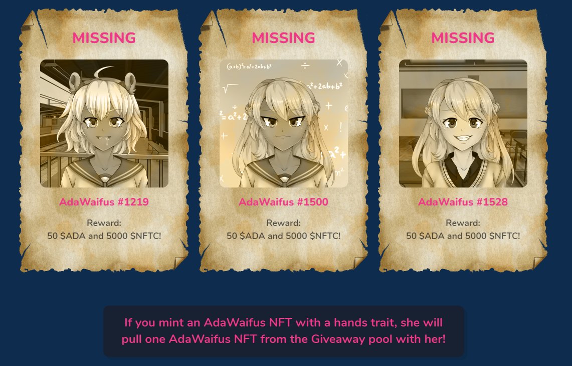 AdaWaifus on Twitter: "Mint opens 18th September 01:00 pm UTC! We are introducing the AdaWaifus ...