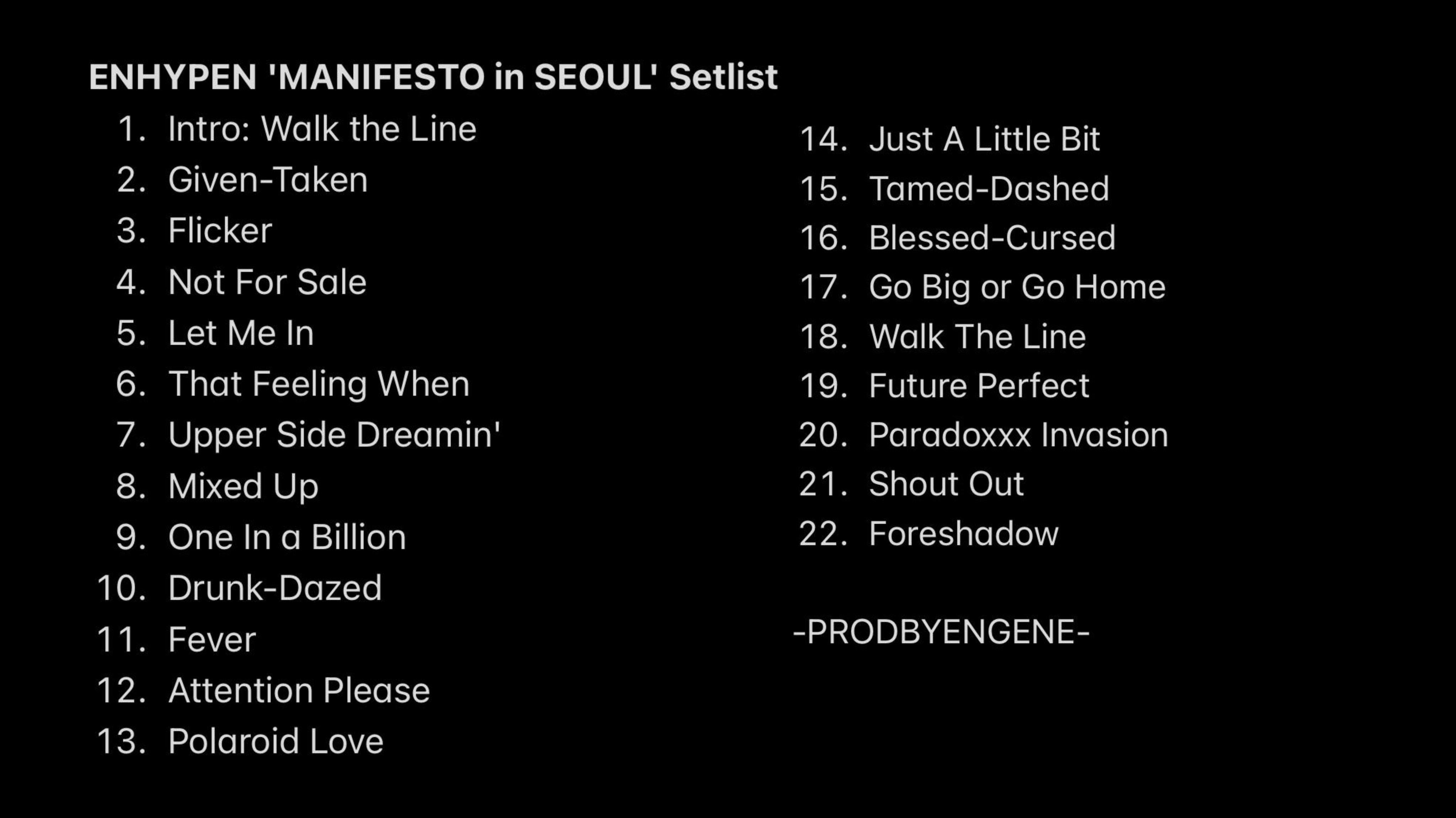 Enhypen Fate Setlist 2024 - June Sallee Enhypen Fate Setlist 2024 - June Sallee
