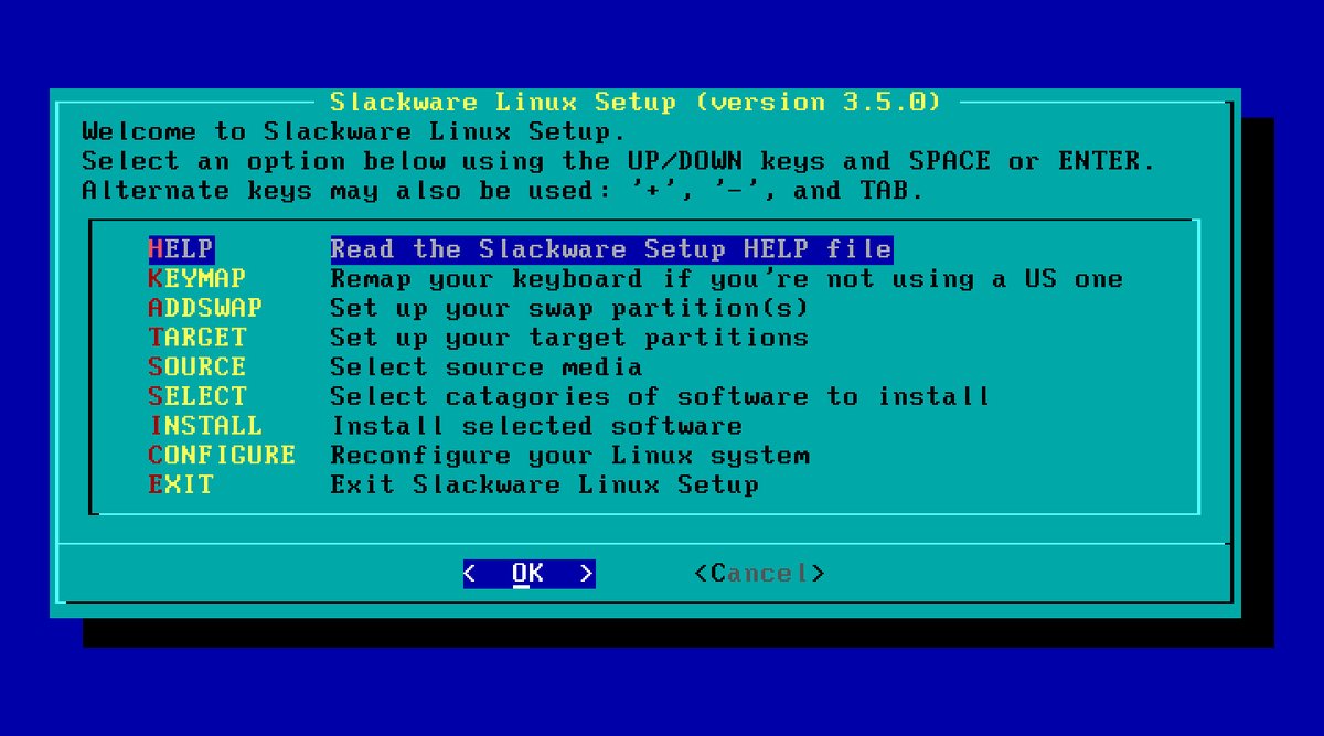 nixCraft on Twitter: "Who here remembers Slackware Linux 3.5 setup from the 90s