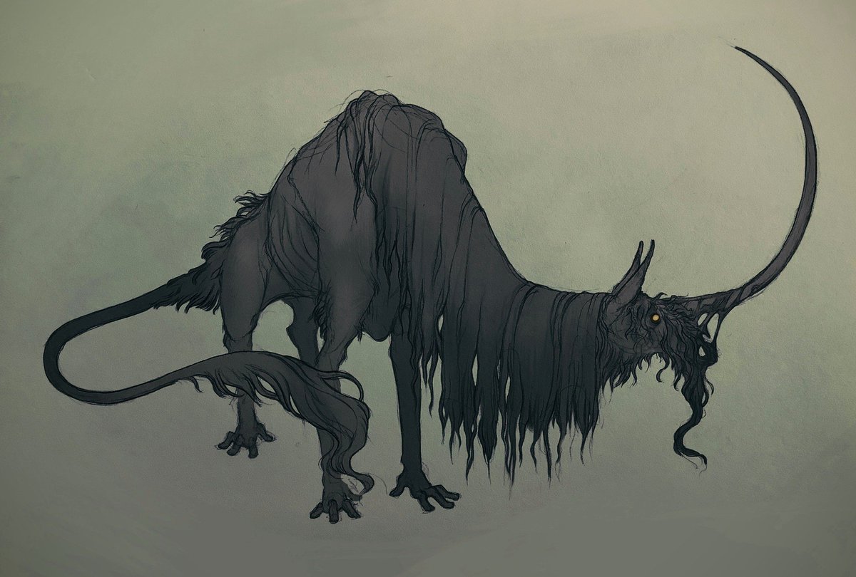 monster no humans tail creature teeth sharp teeth yellow eyes ...