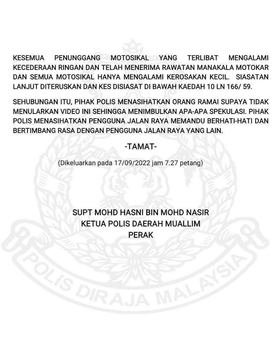 Polis Diraja M'sia on Twitter: "ISU TULAR: SIARAN MEDIA KETUA POLIS DAERAH MUALLIM Isu Tular Di ...