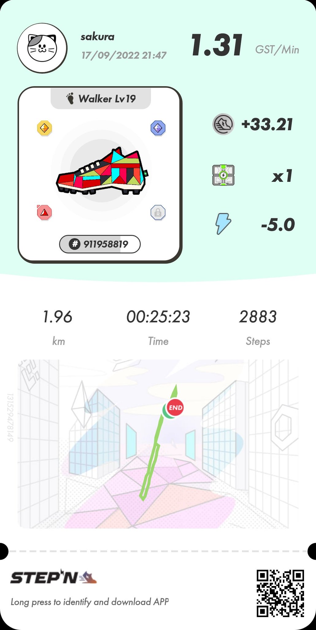 さくら🌸@STEPN垢 on Twitter: "46回目 HP:75.91%(-0.59%) 獲得:+33.21 修理:-3.60 差額:+29.64 https://t.co ...