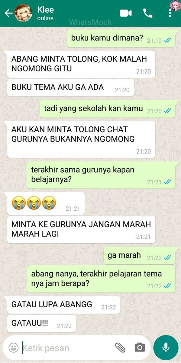 GABUNG KOMUNITAS FANFIC 📌 on Twitter: "onetweet au! no ship. klee kalo ngadu ke albedo pas ...
