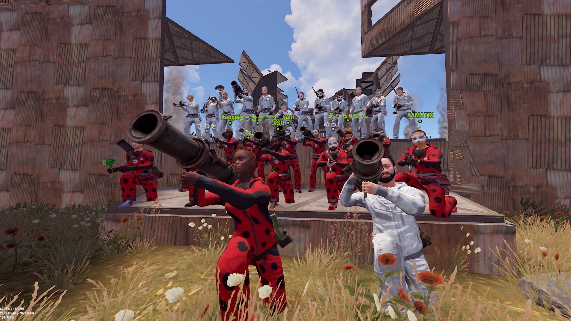 タツヤ on Twitter: "Rust DBD鯖お疲れさまでした！ 見事ななチーム（紅組）勝ちました！ 勝負の分かれ道になったのは人間やめてた人が紅組にはたくさんいたということだったみたい ...