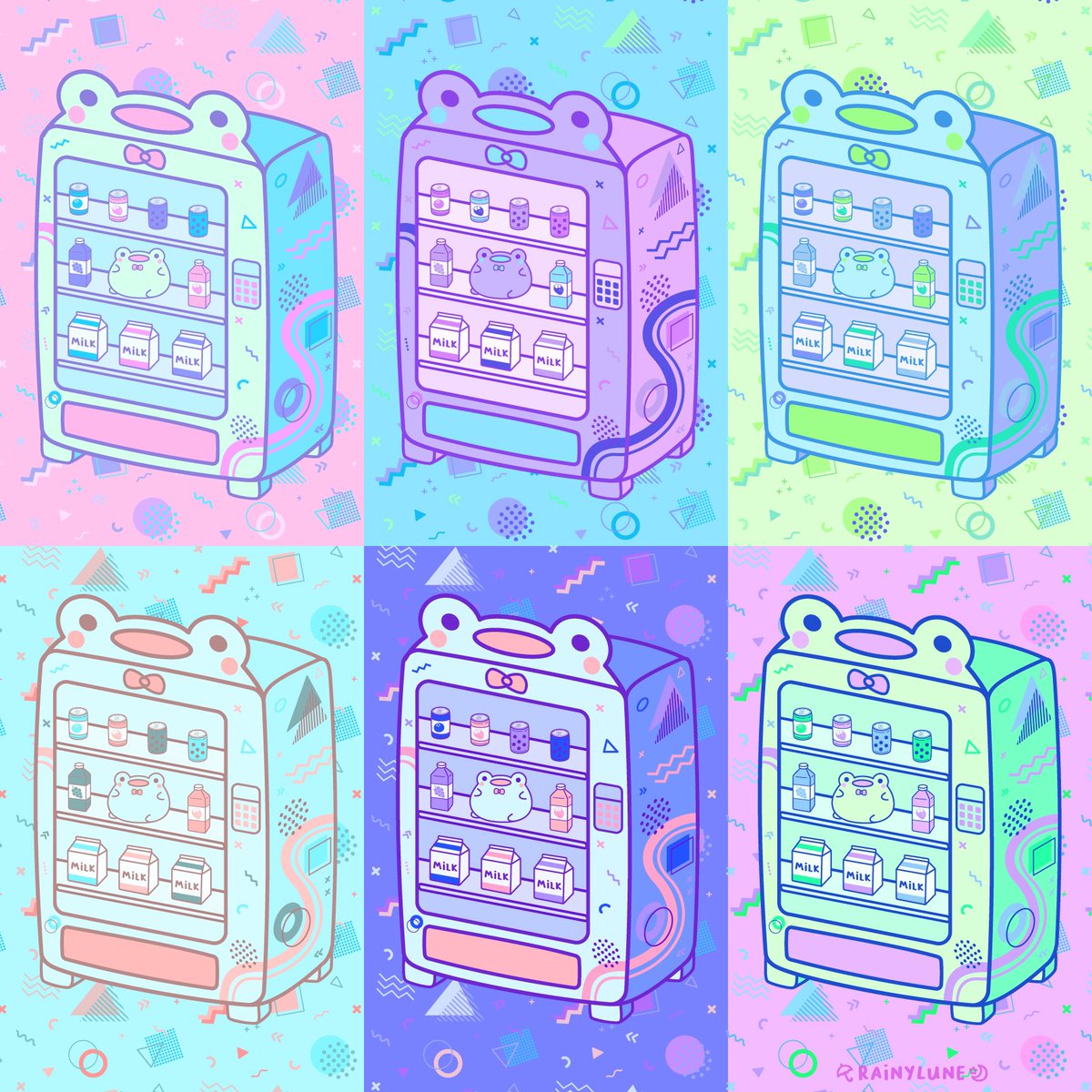 「funky frog vending machines 」|rachel 🐸 reichenbachのイラスト
