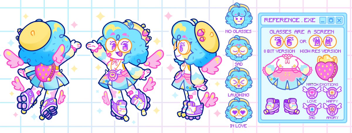 「Finally made a ref sheet for my sona!! So happy with it! 」Woudi 🍓の漫画