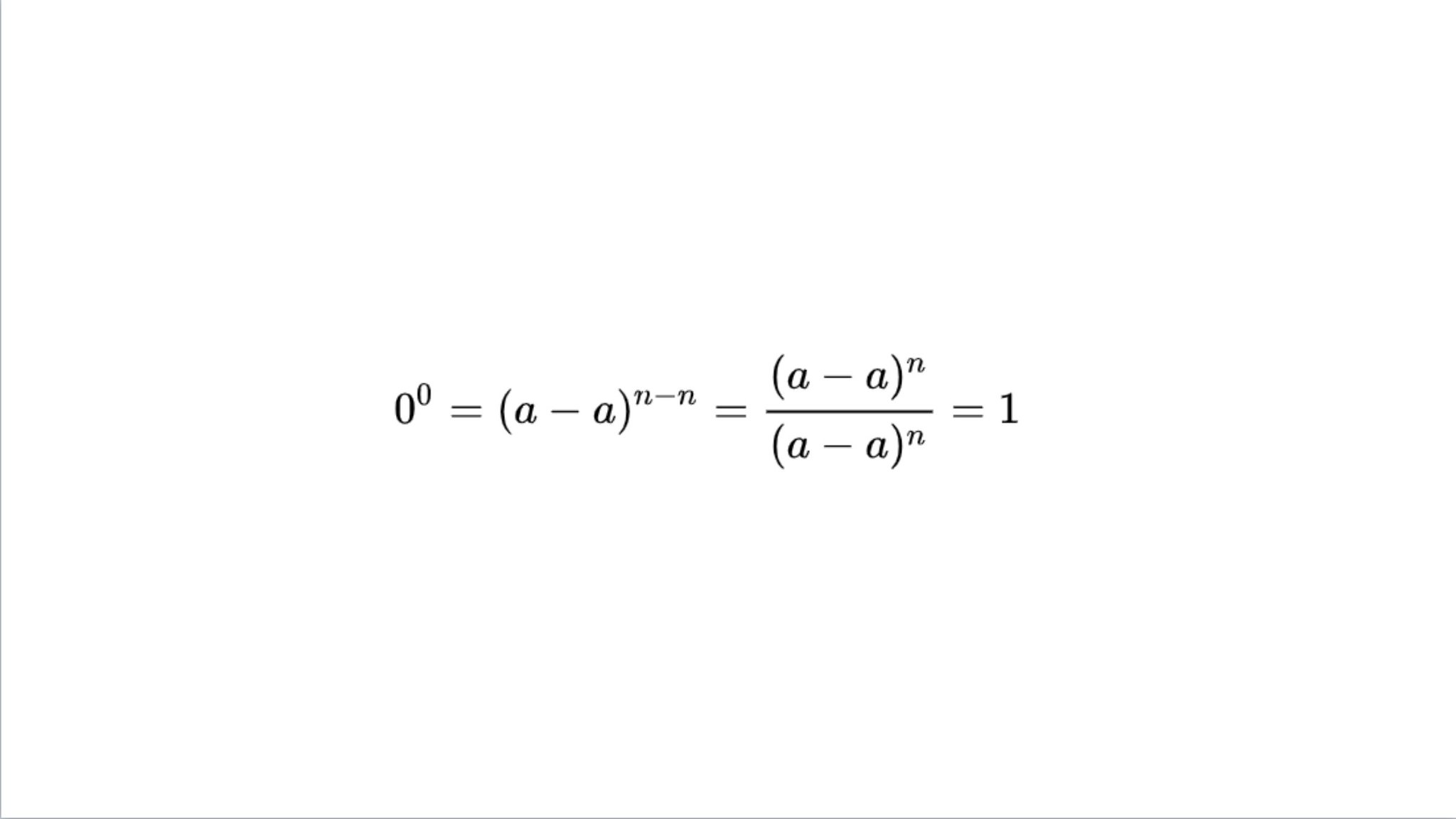 Sefik Ilkin Serengil On Twitter BugünÖğrendimki 0ın 0 Kuvveti Genel Kabulun 1 Olmasına