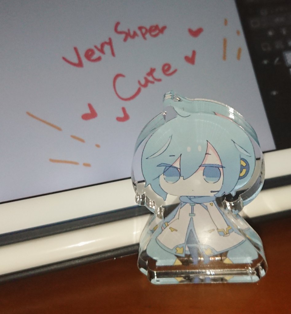 chibi solo blue eyes expressionless blue hair musical note aqua hair ...