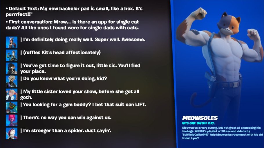 Fortnite Furry Bait ๐๐จโ๐ On Twitter Important Information Revealed From The Meowscles Npcs