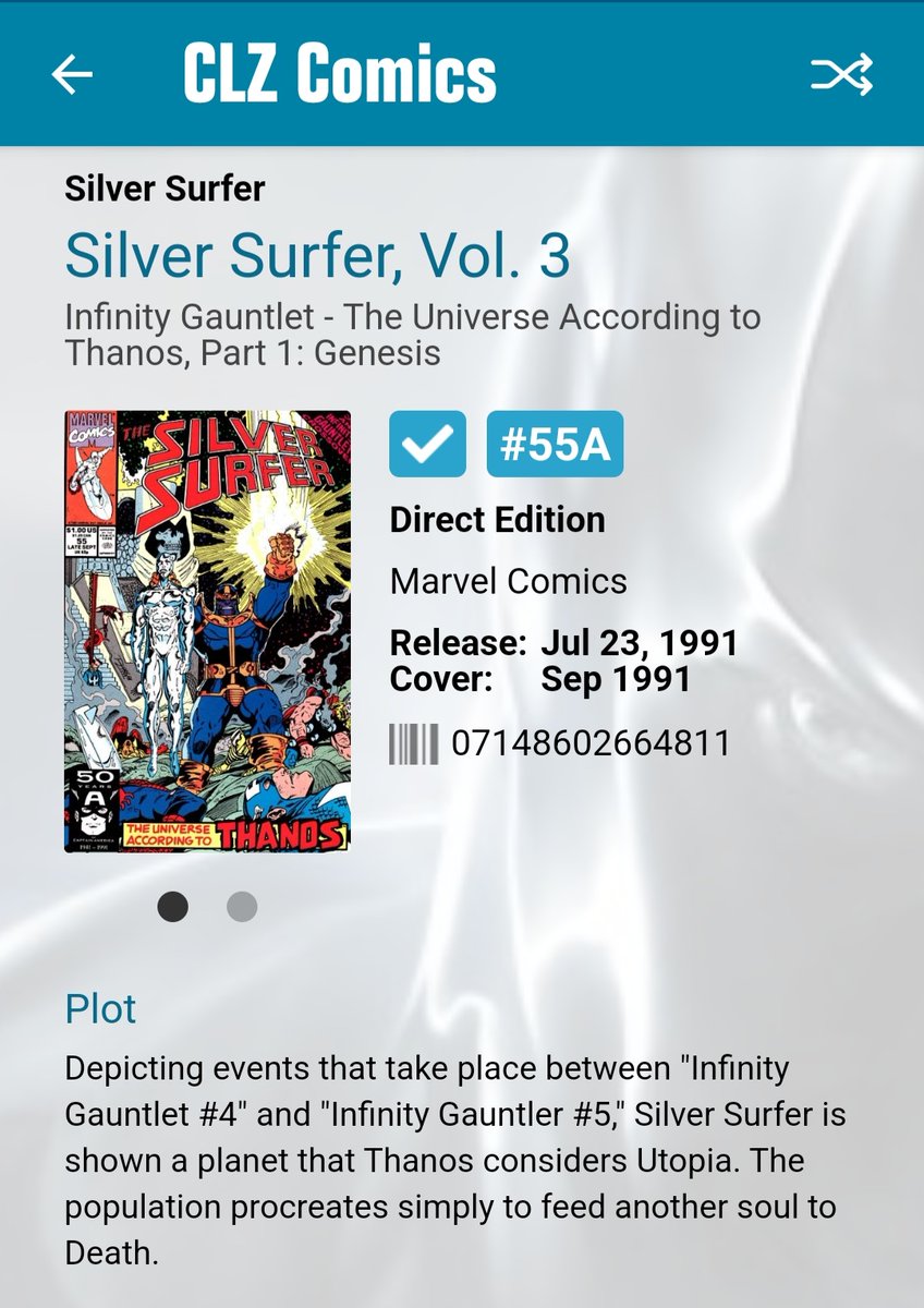 Theron Reads Comics on Twitter: "I absolutely love these two Surfer Infinity Gauntlet tie-ins ...