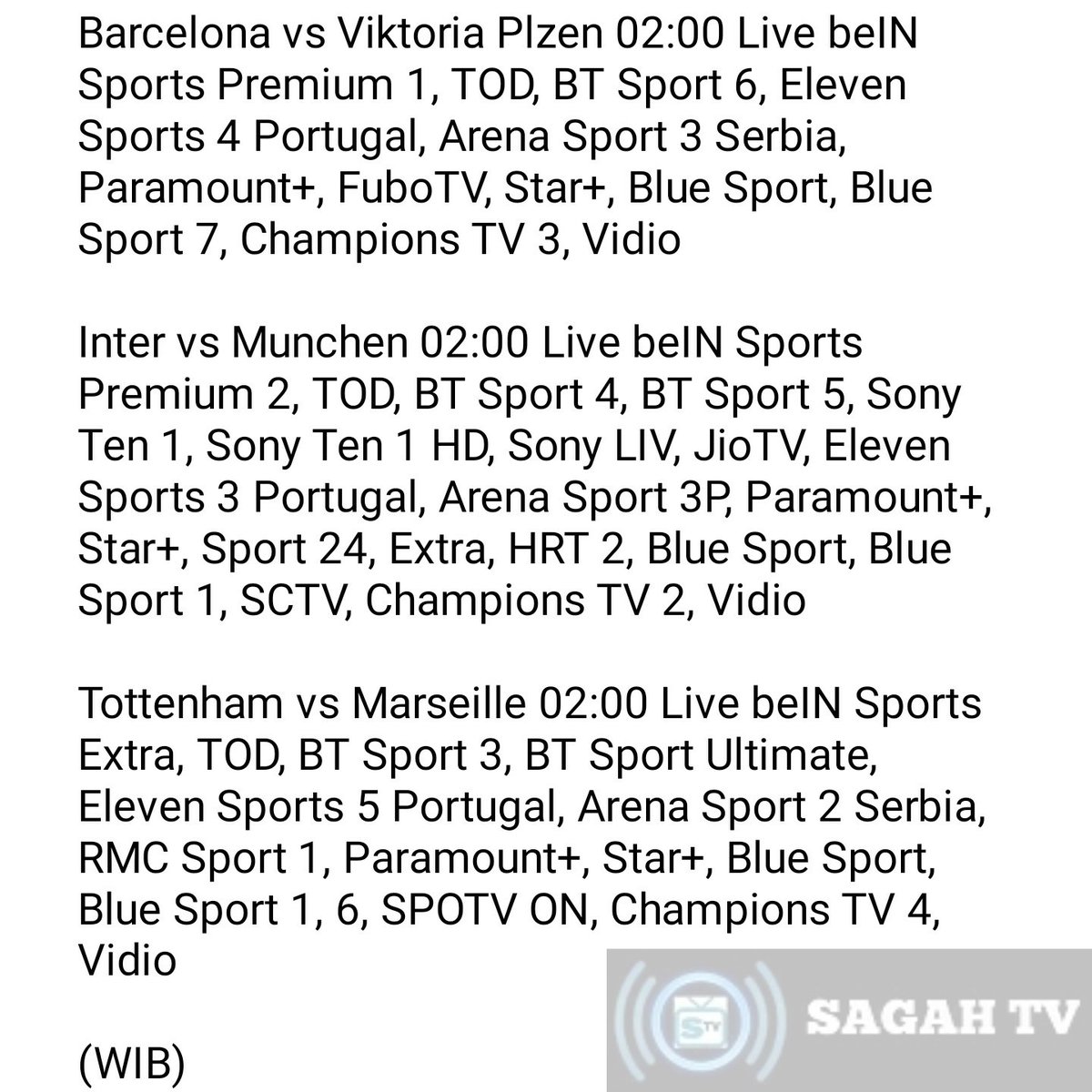 sagahtvlive on Twitter: "RT @sagahtvlive: #Jadwal Siaran Langsung UEFA Youth League U19, UEFA ...