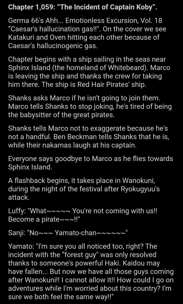 OPspoiler on Twitter: "One Piece Chapter 1059 Full Summary 1/2 #ONEPIECE1059 #ONEPIECE https://t ...