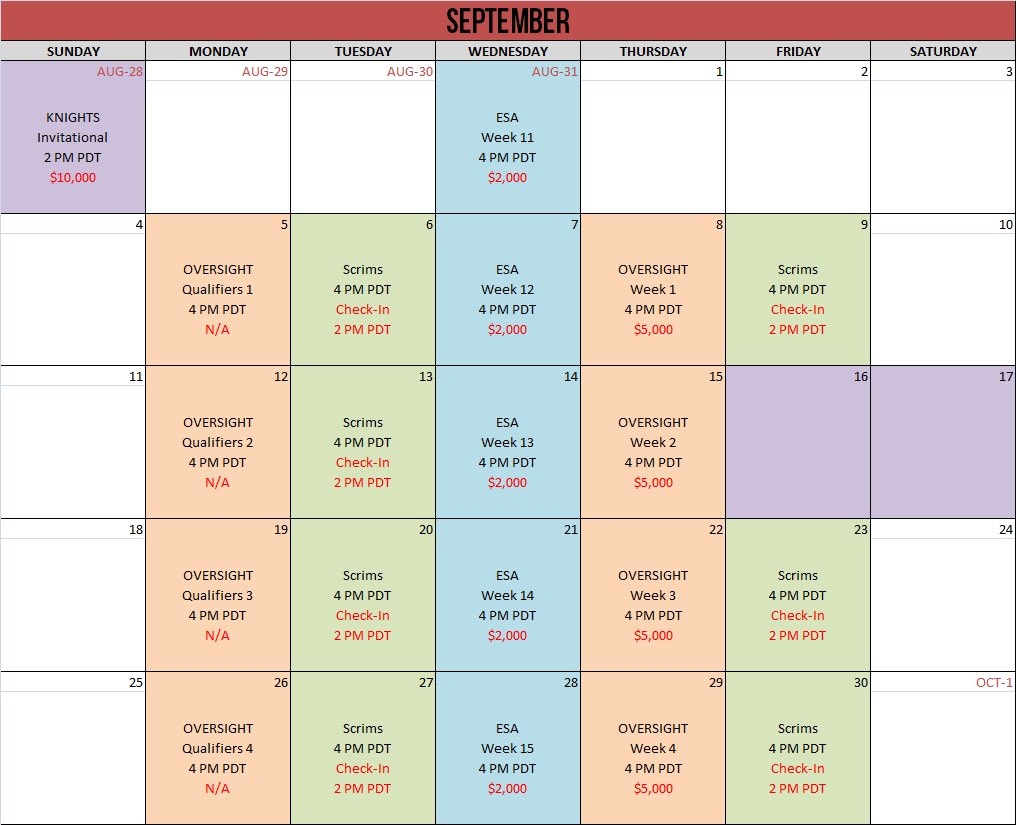 Teq on Twitter: "comp schedule for the month of September https://t.co/IulgLFFmJY" / Twitter