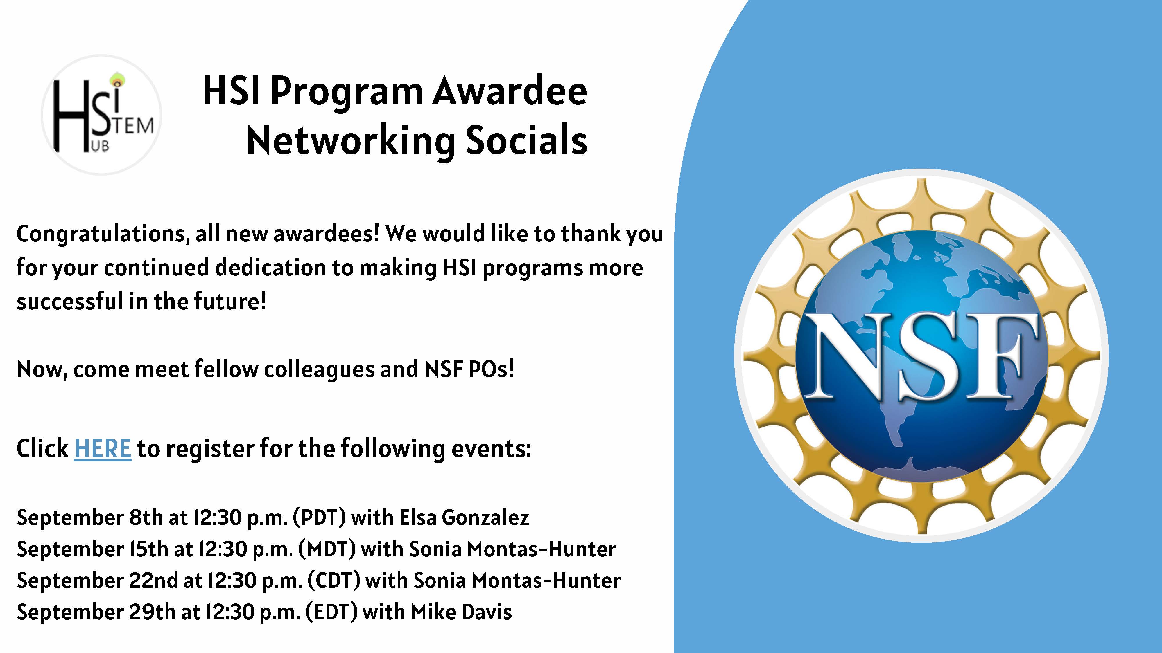 HSI STEM Hub on Twitter: "Hey hubsters! Did you get awarded and NSF HSI grant in the last few ...