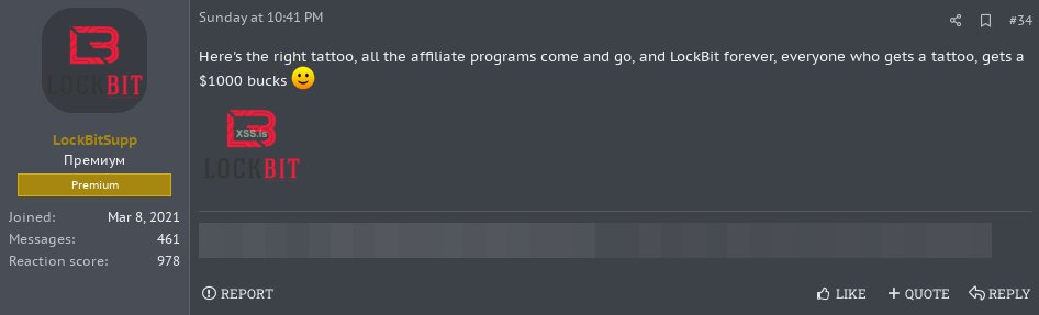 3xp0rt on Twitter: "LockBit gives $1,000 for a tattoo of its logo. https://t.co/bPSQlUwuth ...