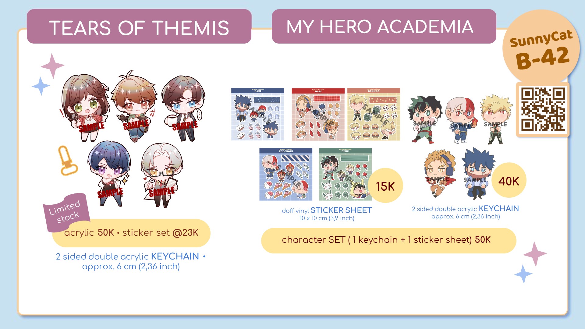SunnyCat @ CF15 B-42! on Twitter: "6. Tears of Themis, My Hero Academia Keychain Acrylic ...