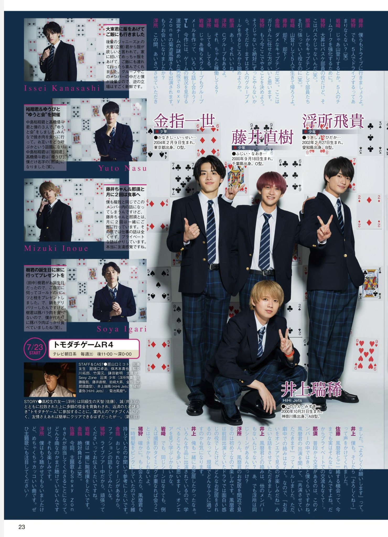 とっぽ on Twitter: "POTATO 2022.9 トモダチゲームR4 HiHi Jets 井上瑞稀 猪狩蒼弥 美 少年 岩崎大昇 佐藤龍我 金指一世 藤井直樹 那須雄登 浮所飛貴 ...