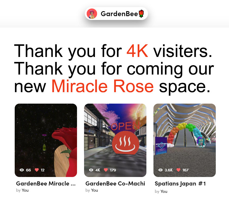 GardenBee 🌹 on Twitter: "Thank you. Let enjoy metaverse together @spatialxr"