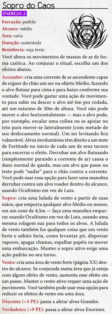 (Quase) Todo Dia uma Build de Ordem Paranormal 🎲 on Twitter: "• Sopro do Caos (🟣)"