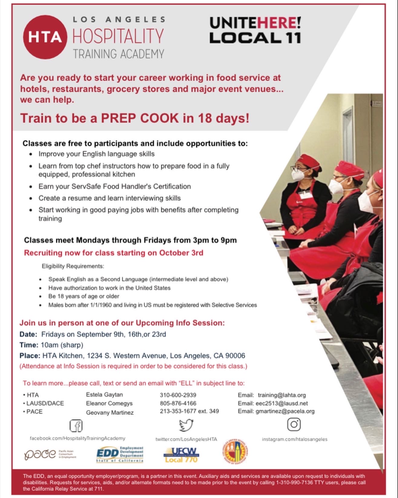 HTA on Twitter: "Get started on an exciting career as a Prep Cook. Don’t miss out…contact the ...