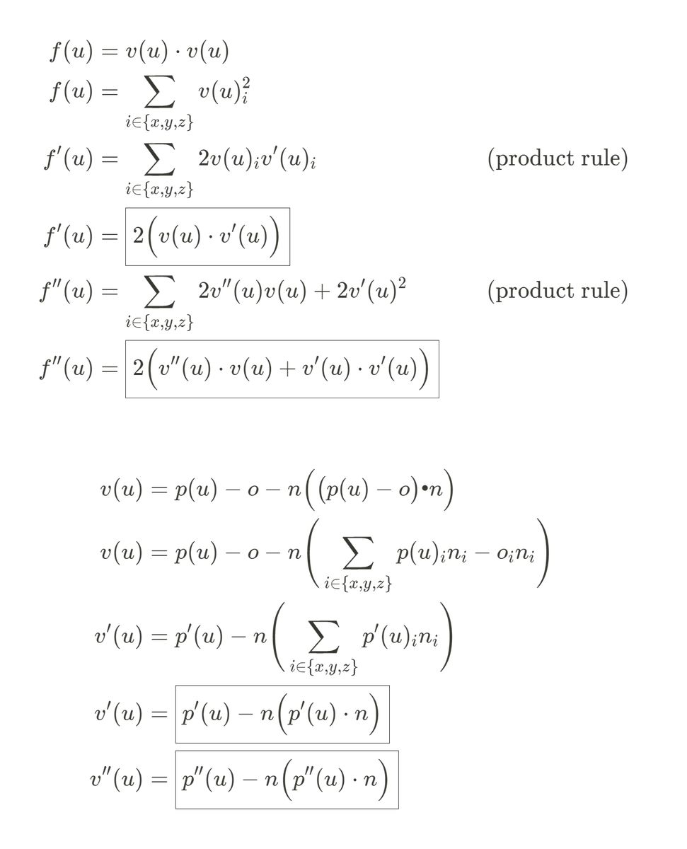 here's a real calculus moment - finding the closest point between a ray ...