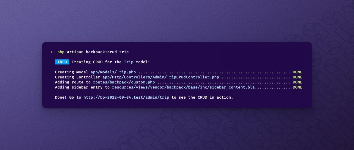 Backpack For Laravel On Twitter Additionally All Generated Files Are