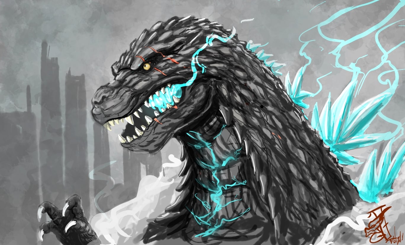 Godzilla 2022 Atomic Breath Drawing