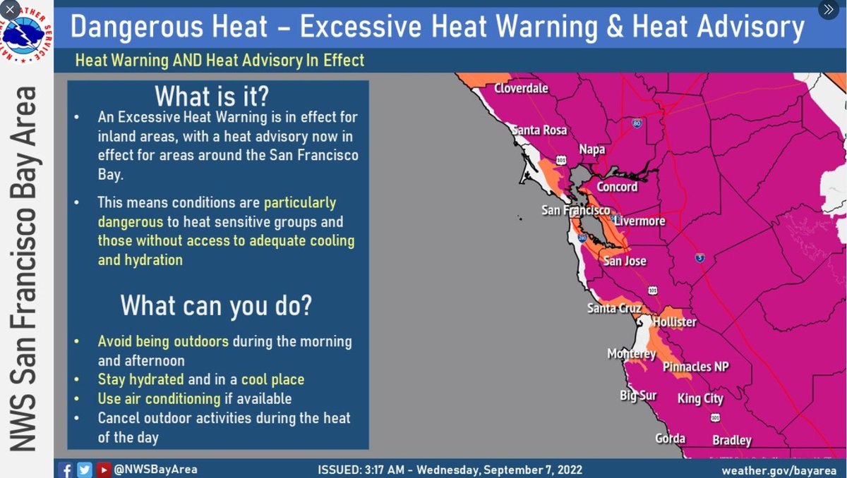 Sfdph On Twitter Rt Nwsbayarea Excessive Heat Warning And Heat