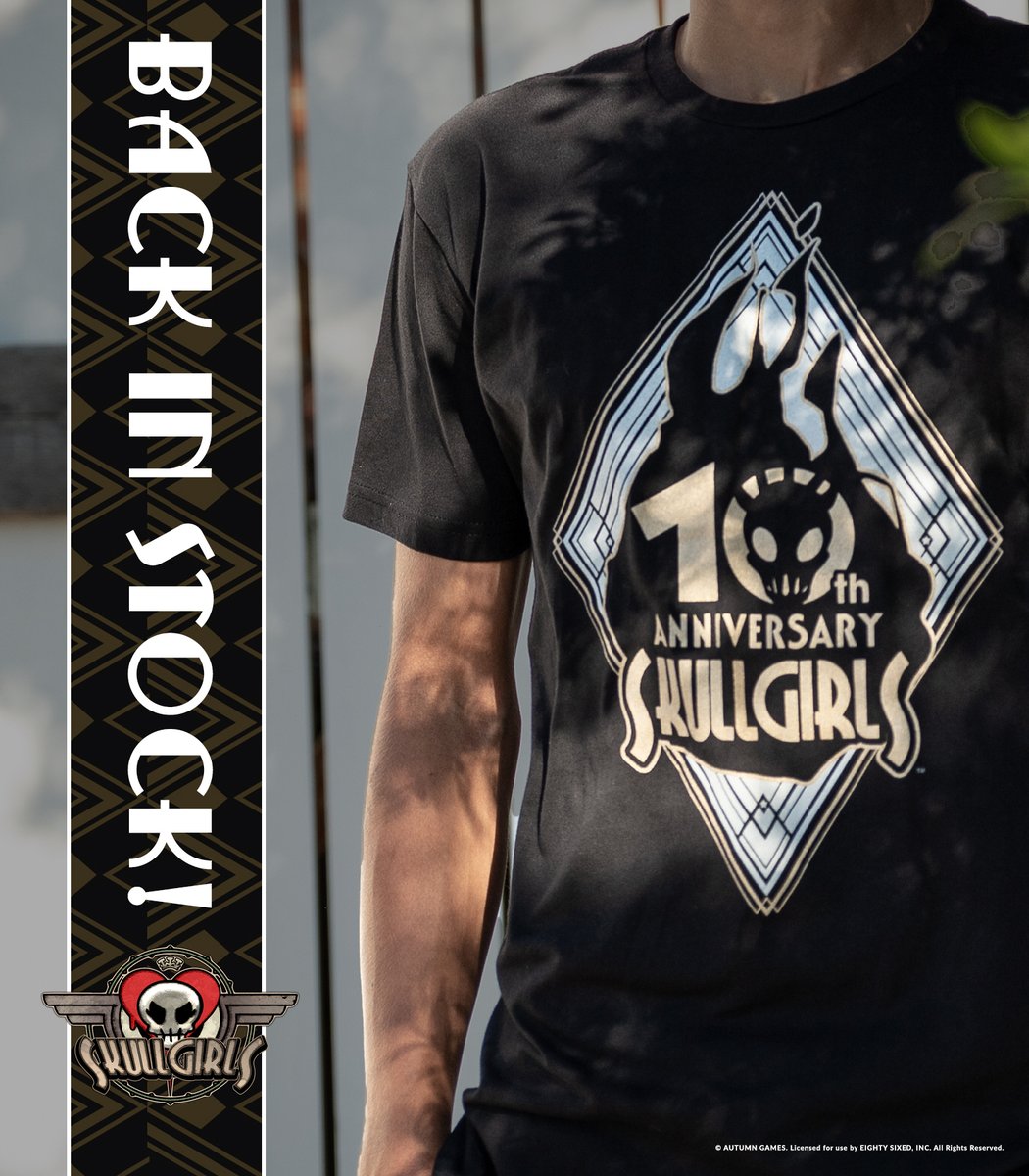 Eighty Sixed on Twitter: "🚨 The Limited Edition @Skullgirls 10th Anniversary tee is finally back ...