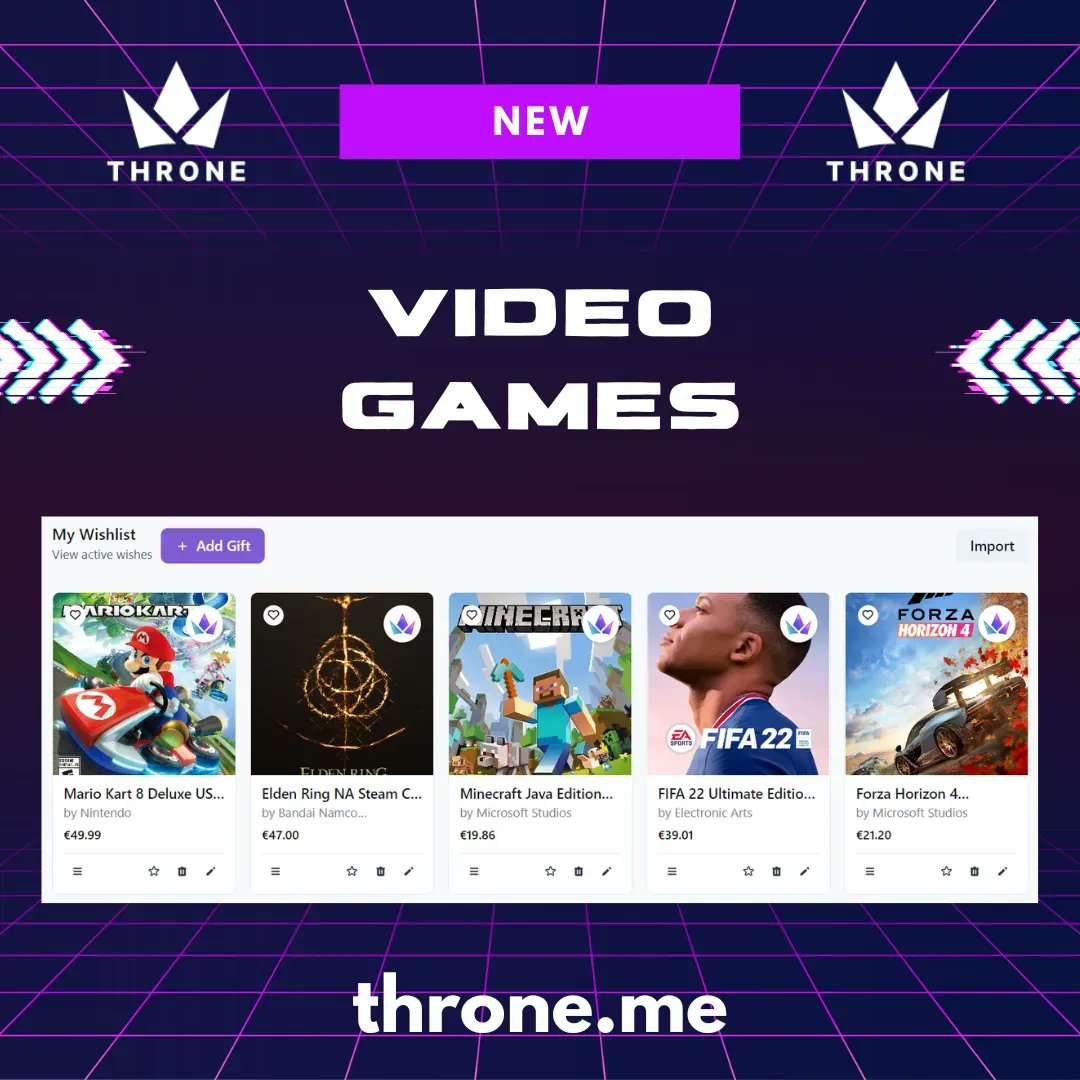 Throne on Twitter: "🆕 Introducing Video Games! 🎮 We have now added ...