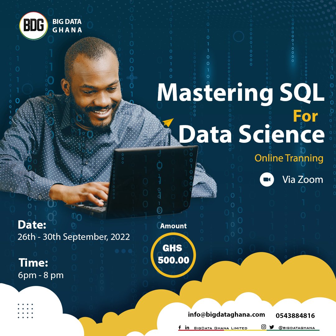 Bigdata Ghana Limited On Twitter 2 Register To Be Part Of Our Expert Led Sql For Data