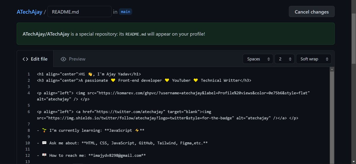 🍭 Customize Your GitHub Profile 🧵 - Thread from Ajay Yadav @ATechAjay - Rattibha