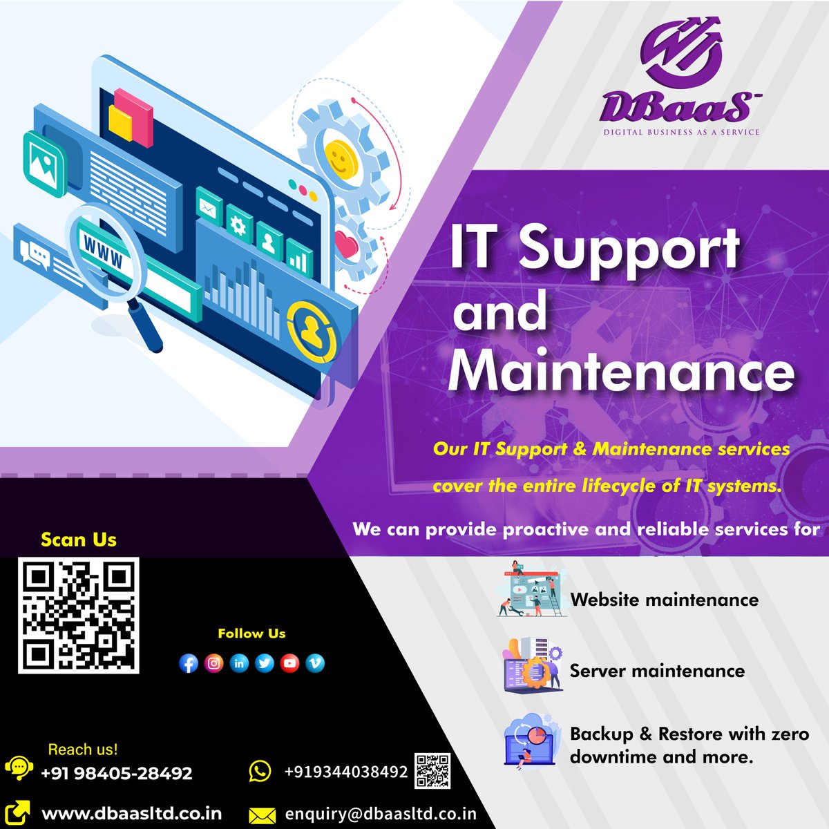 DBaaS Software Pvt Ltd on Twitter: "Our IT Support & Maintenance services cover the entire ...