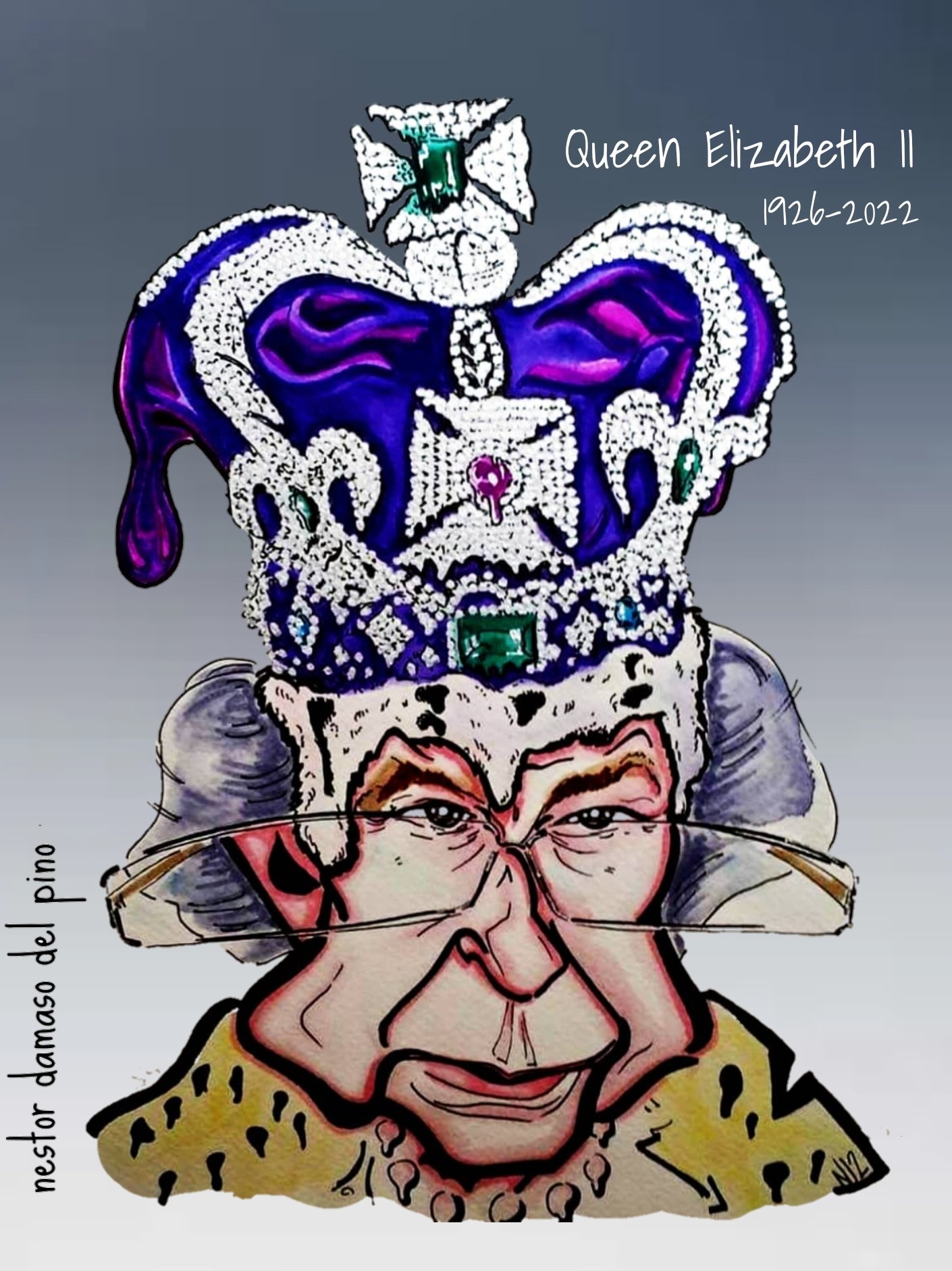 Queen Elizabeth Cartoon Drawing