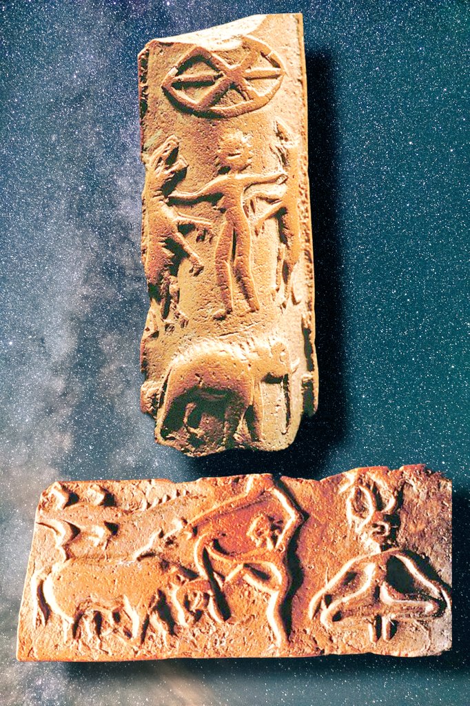 Gems of Indology on Twitter: "Harappan Female fighting two tigers 🐯 and standing above an ...