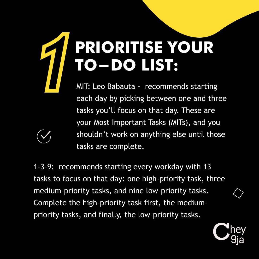 4 Ways to create a better To-Do List and get More Done! Follow thread 🧵 ...