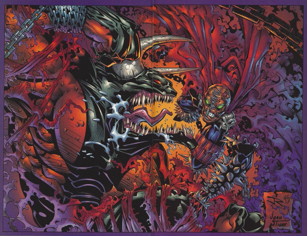 Daily Spawn Archive on Twitter: "Spawn & Tremor pin-up (1995). Art by Jeff Rebner #Spawn"