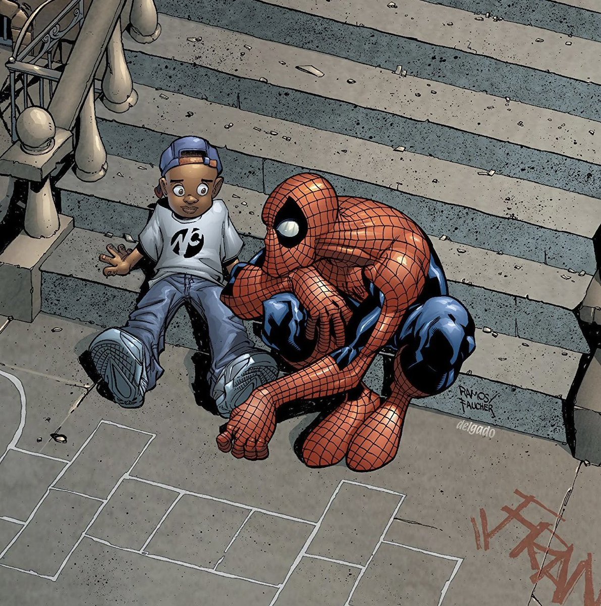 Spider-Man aide un jeune afro-américain qui vit dans un quartier ...