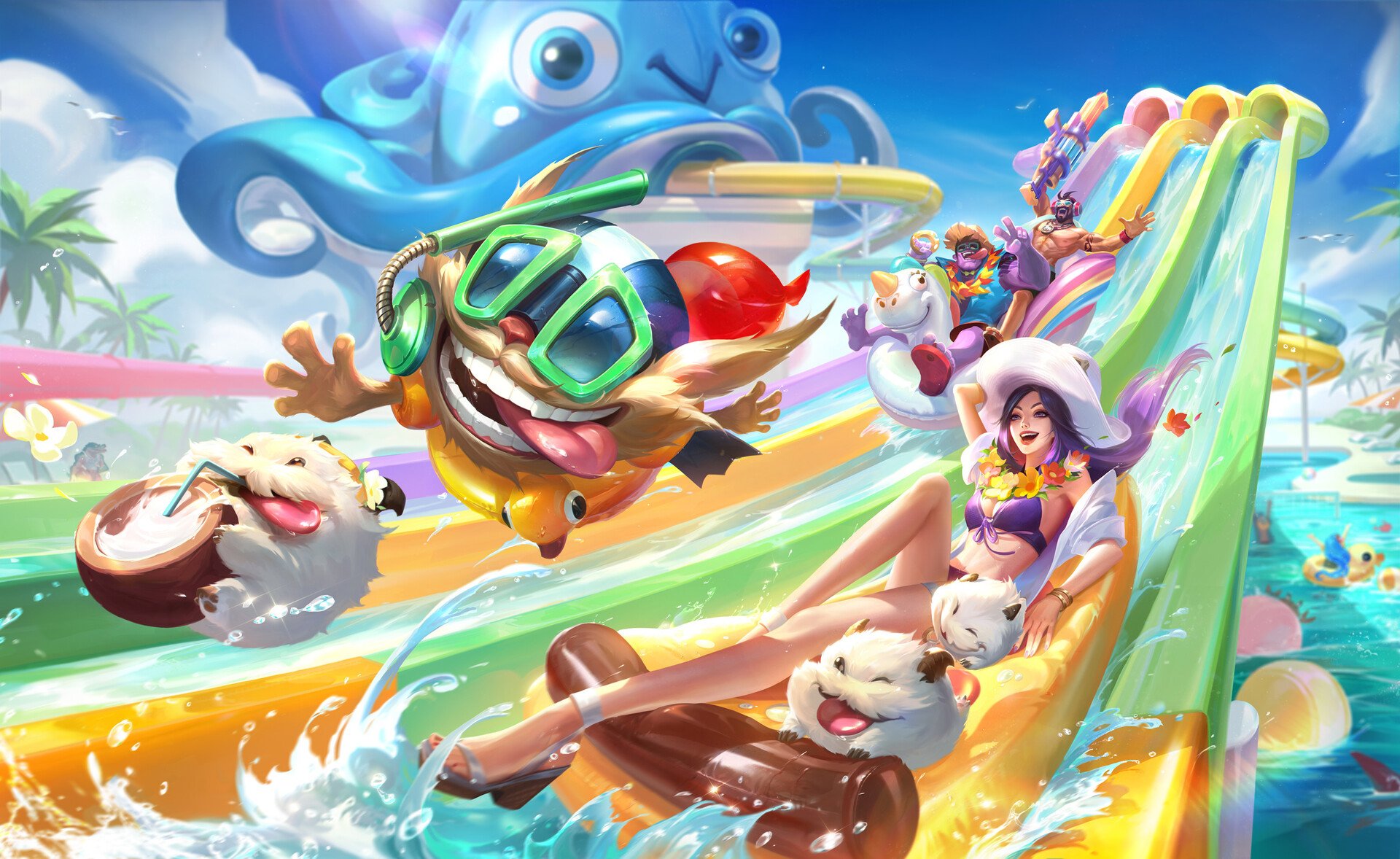 Pool Party League Of Legends Splash Art Christina Wu Pool Party