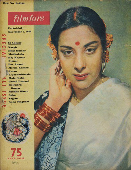 Film History Pics on Twitter: "On Cover of Filmfare magazine. (1957) Madhubala (1958) Nargis ...