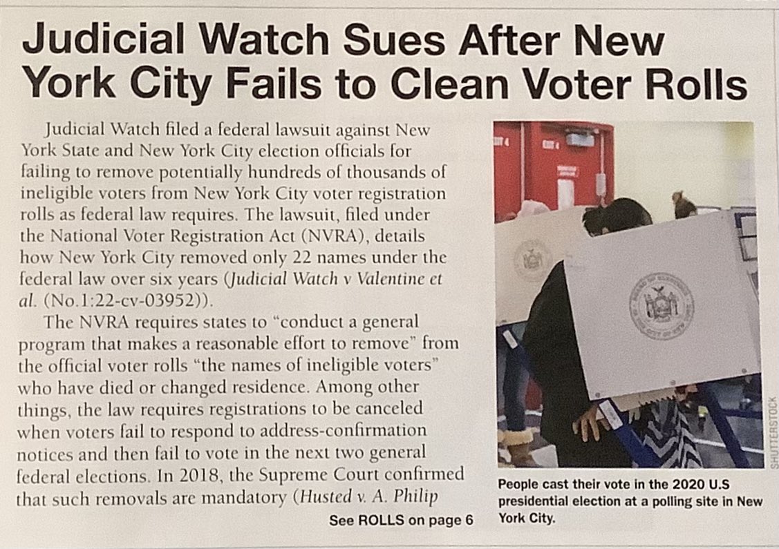 Glenn Roth on Twitter: "🆘My Friends,Fellow Americans &Fellow Legal Voters. New York being Sued ...