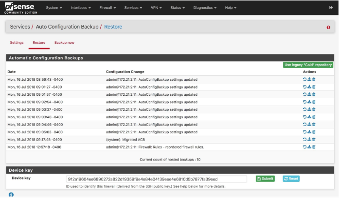 pfSense® Project on Twitter: "Use the AutoConfigBackup service to make sure you have a way to ...