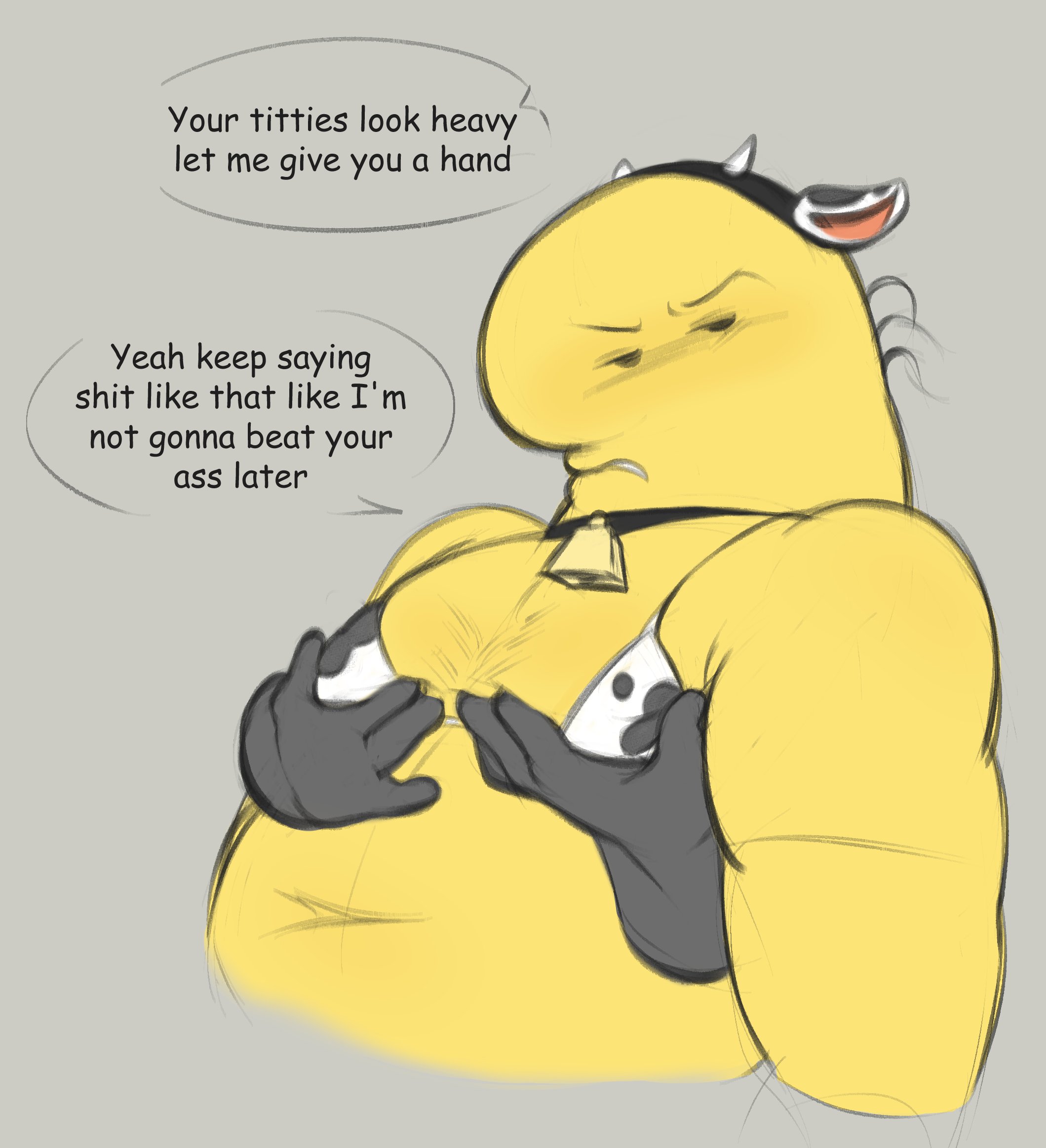 Rule 34 Anon Charlie Smiling Friends Cow Print Cow Print Bikini Cowbell Disembodied Hand